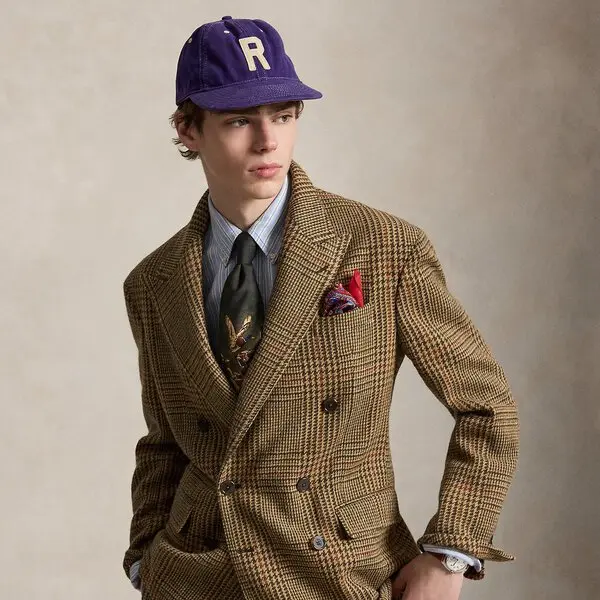 Ralph Lauren Heyworth Glen Plaid Wool Tweed Double Breasted Suit Jacket