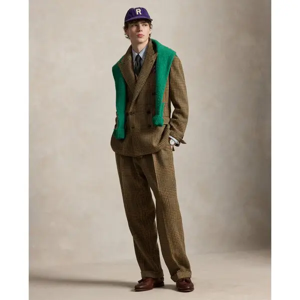 Ralph Lauren Heyworth Glen Plaid Wool Tweed Double Breasted Suit Jacket