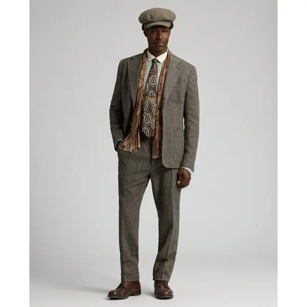 Ralph Lauren Slim Fit Wool-cotton Herringbone Trouser