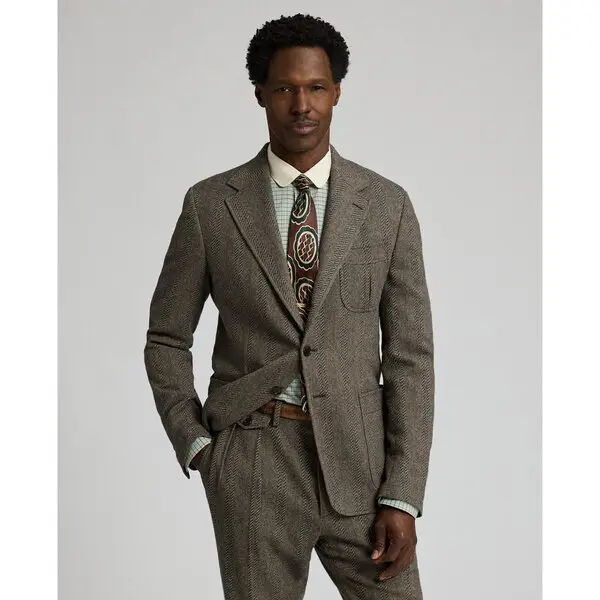 Ralph Lauren Wool-cotton Herringbone Suit Jacket