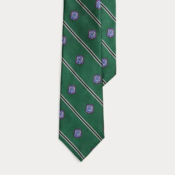 Ralph Lauren Silk Repp Club Tie - Green