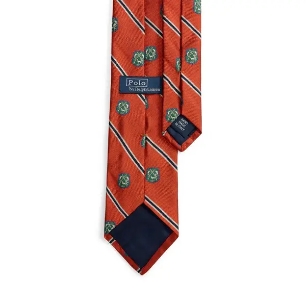 Ralph Lauren Silk Repp Club Tie - Orange