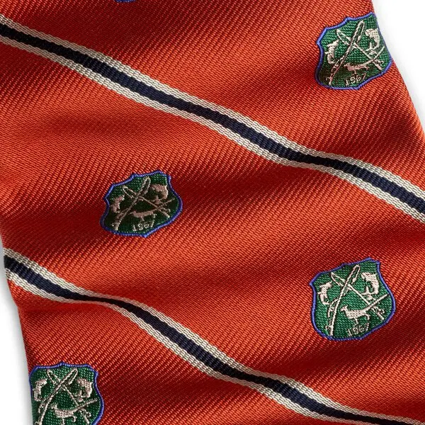 Ralph Lauren Silk Repp Club Tie - Orange