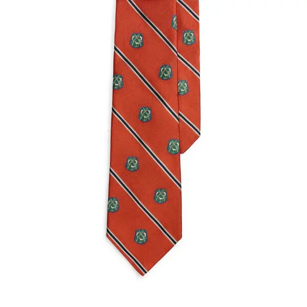 Ralph Lauren Silk Repp Club Tie - Orange