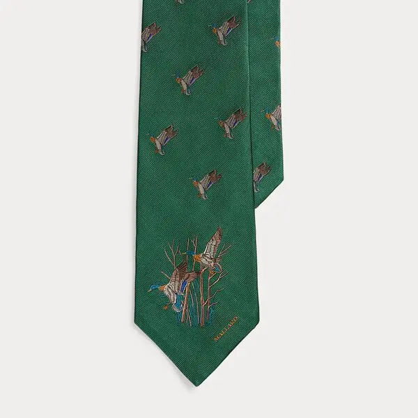 Ralph Lauren Graduate Mallard-patterned Silk Tie - Green