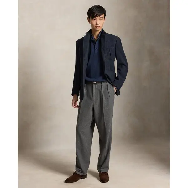 Ralph Lauren Relaxed Fit Wool Polo-collar Sweater - Navy Combo