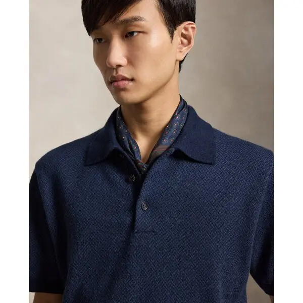 Ralph Lauren Relaxed Fit Wool Polo-collar Sweater - Navy Combo