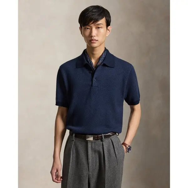 Ralph Lauren Relaxed Fit Wool Polo-collar Sweater - Navy Combo