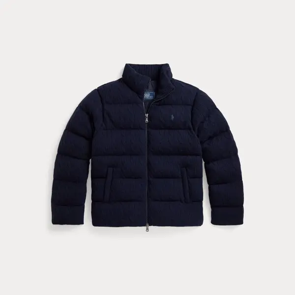 Ralph Lauren Cable-knit Wool-cashmere Quilted Jacket