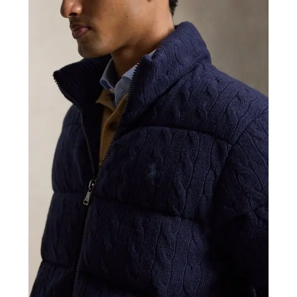 Ralph Lauren Cable-knit Wool-cashmere Quilted Jacket