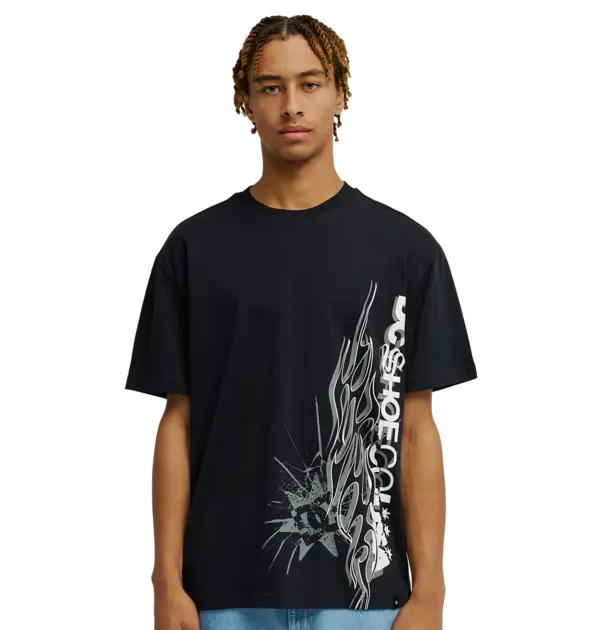 DC SHOES Dc Side Flame Tee - Black
