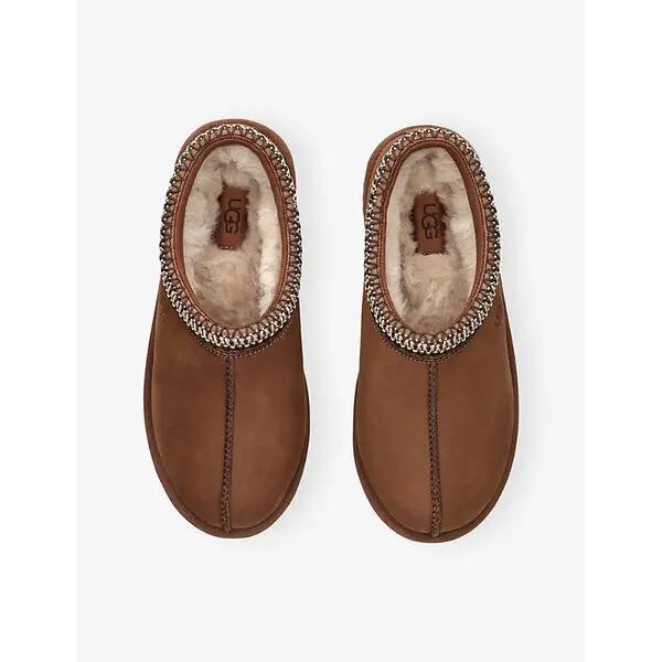UGG Tasman Nubuck-leather Slippers - Mid Brown