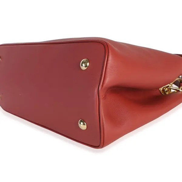 LOUIS VUITTON Rust Smooth Grained Calfskin Capucines Gm Souple