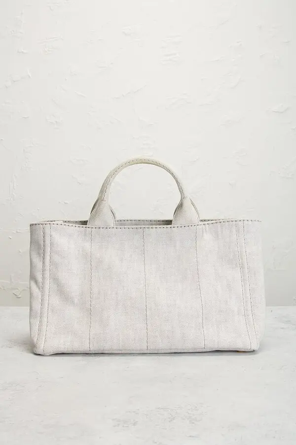 FWRD RENEW Prada Canapa Tote Bag - Grey