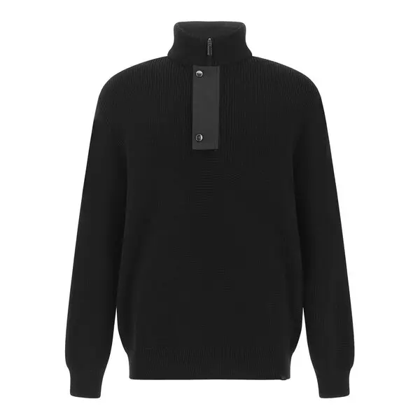 Paul & Shark Tech Wool Half-zip Sweater With Typhoon® Details - Black