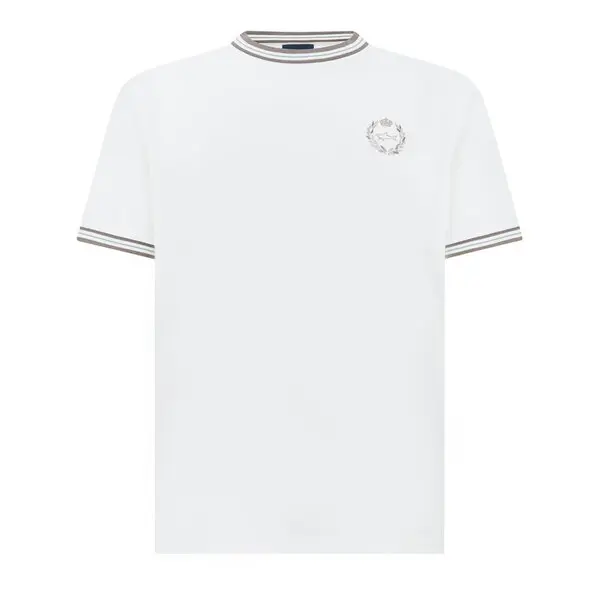 Paul & Shark X-soft Cotton Jersey T-shirt With Heraldic Embroidery - Milk