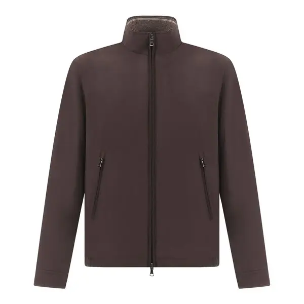 Paul & Shark Ultralight Microfiber Zip-up Blouson - Coffe