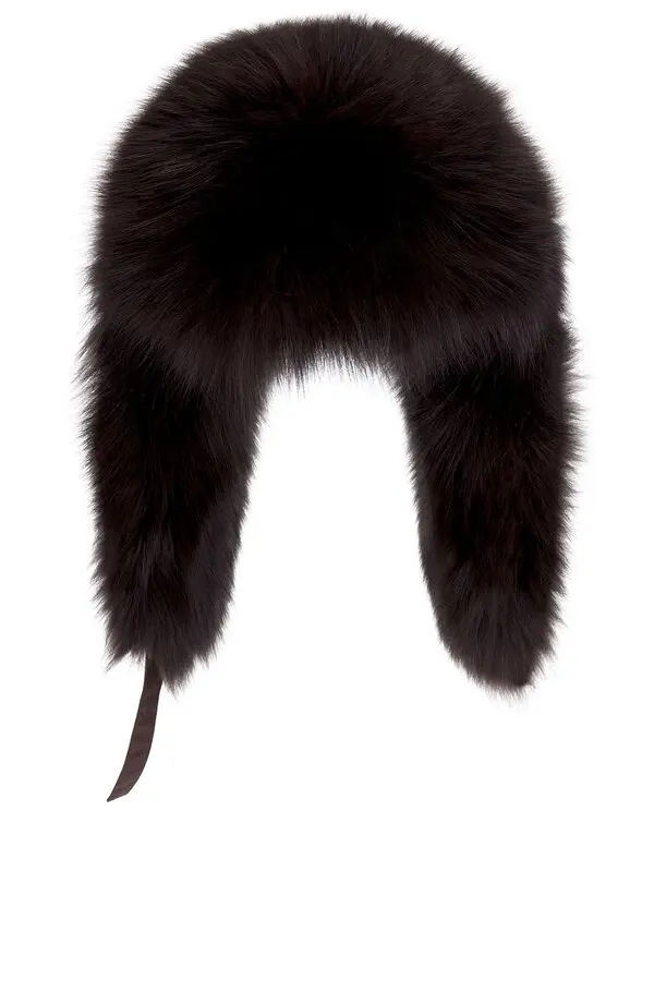 YVES SALOMON Fox Fur Chapka - Cold Brew