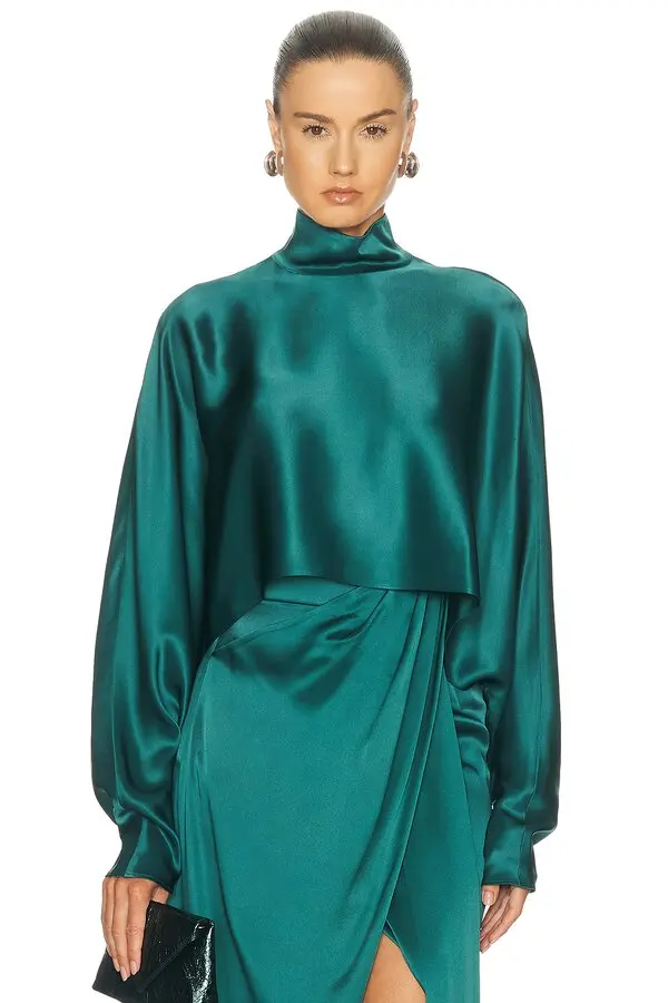 Lapointe Satin Caftan Top