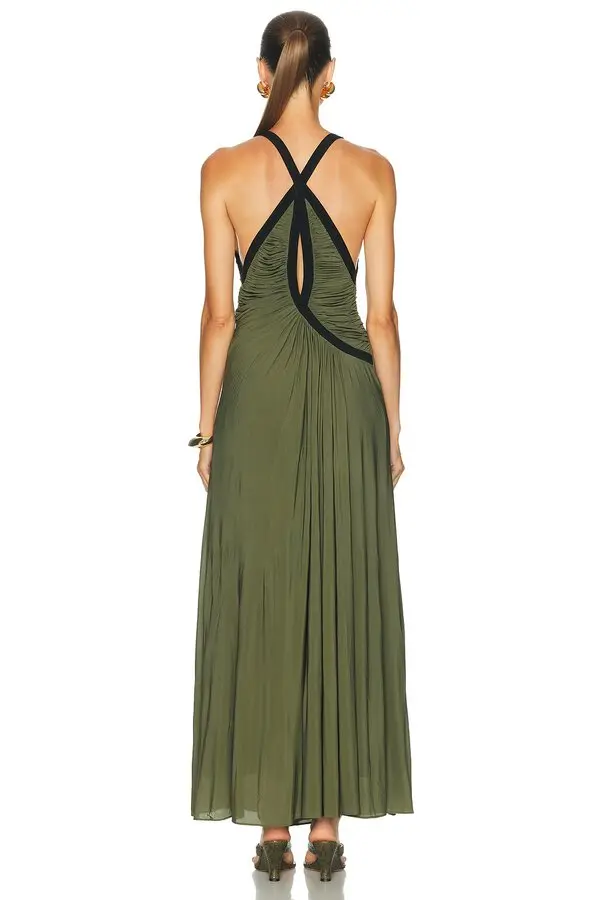 Christopher Esber Suspended Jersey Outline Dress - Caper & Black