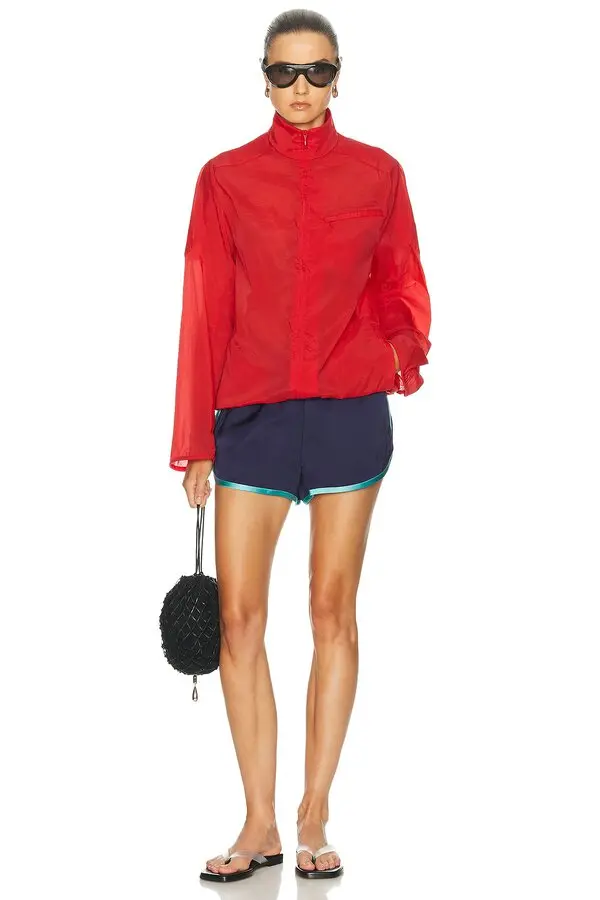 Christopher Esber Dannie Lucent Mottled Sheer Bomber - Flame