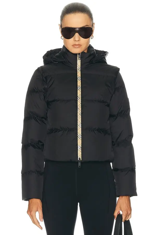 Burberry Ireland Puffer Jacket With Detachable Hoodie