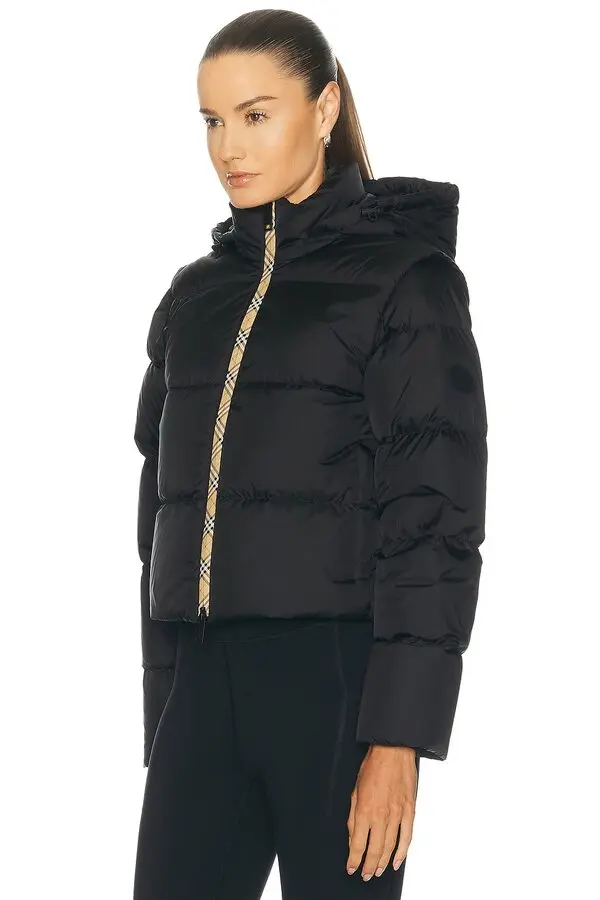 Burberry Ireland Puffer Jacket With Detachable Hoodie - Black