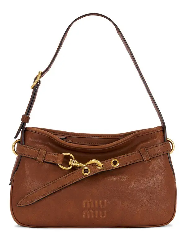 Miu Miu Lambskin Leather Shoulder Bag - Rovere