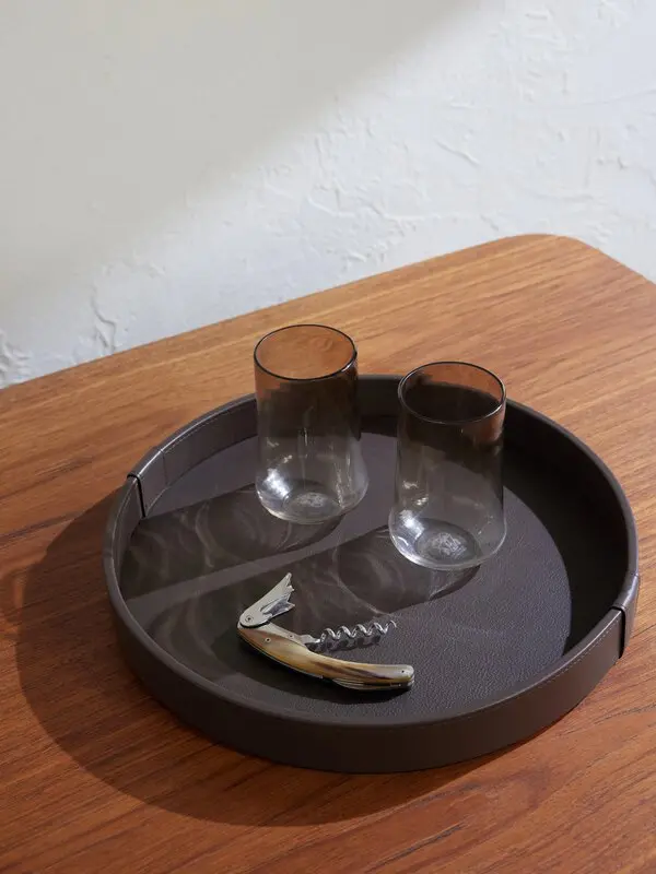 Brunello Cucinelli Leather And Wood Tray