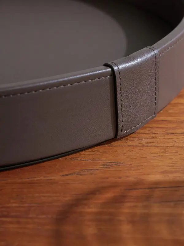 Brunello Cucinelli Leather And Wood Tray