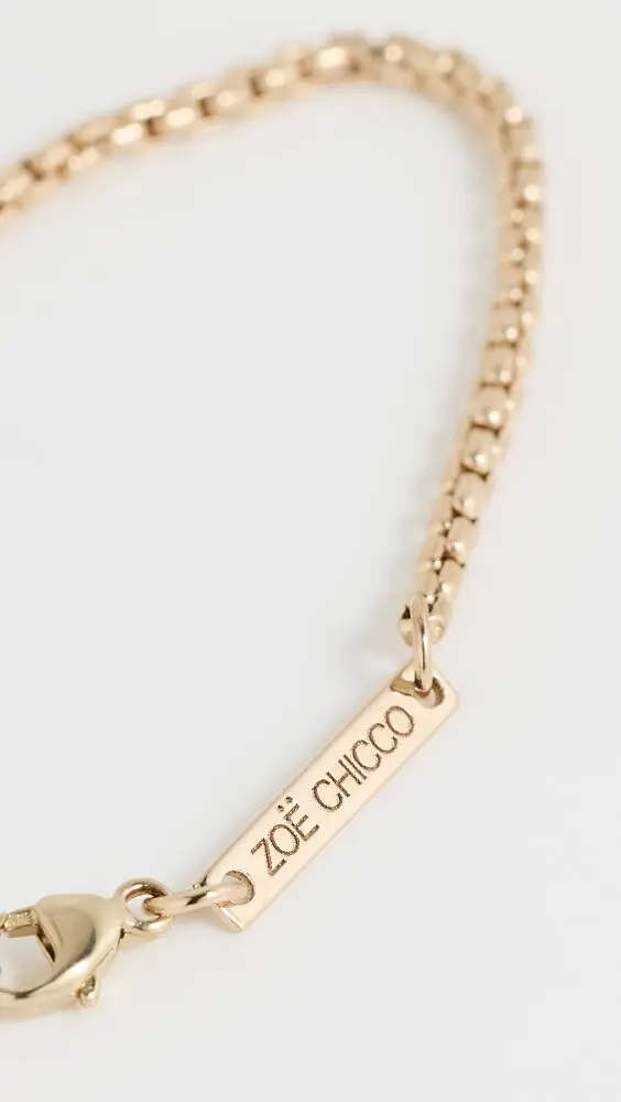 Zoe Chicco 14k Small Box Chain Anklet