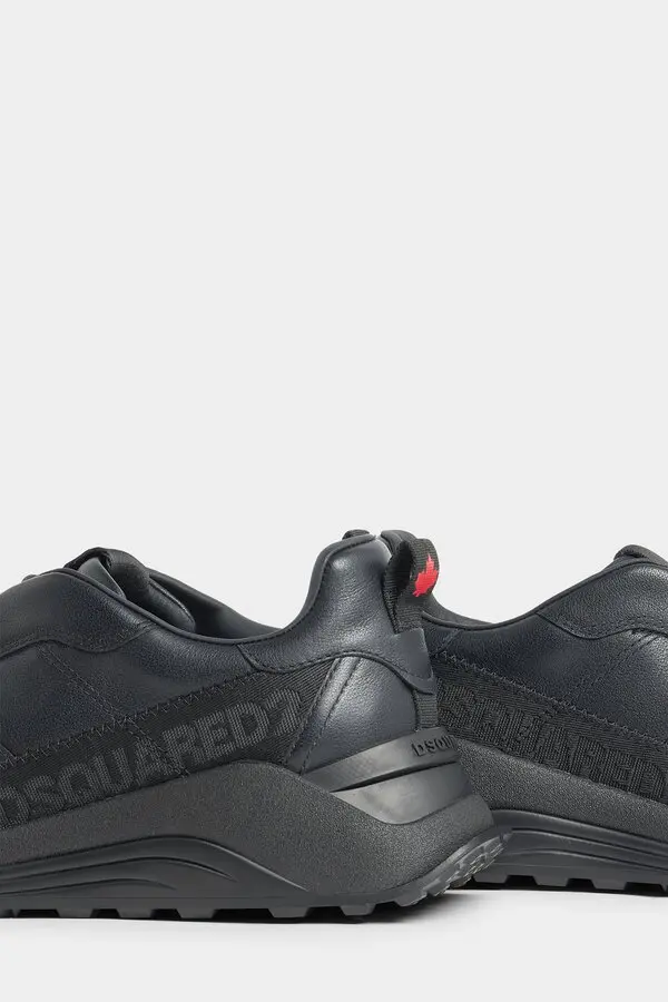 Dsquared2 Leather Flow Sneakers - Black