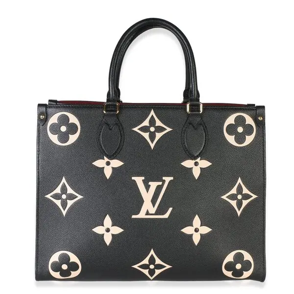 LOUIS VUITTON Beige Bicolor Giant Monogram Empreinte Onthego Mm - Black