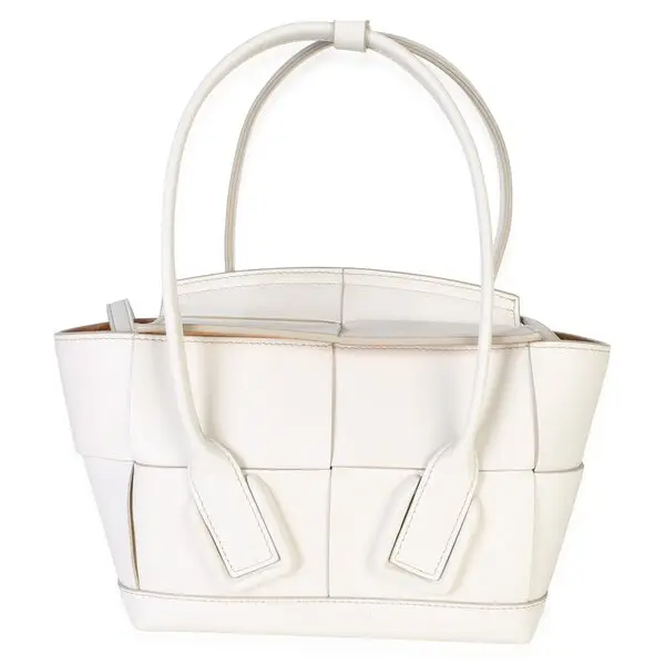 Bottega Veneta Calfskin Maxi Intrecciato Arco - White