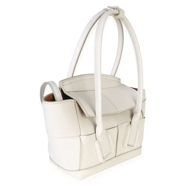 Bottega Veneta Maxi Intrecciato Leather Shoulder Bag - White