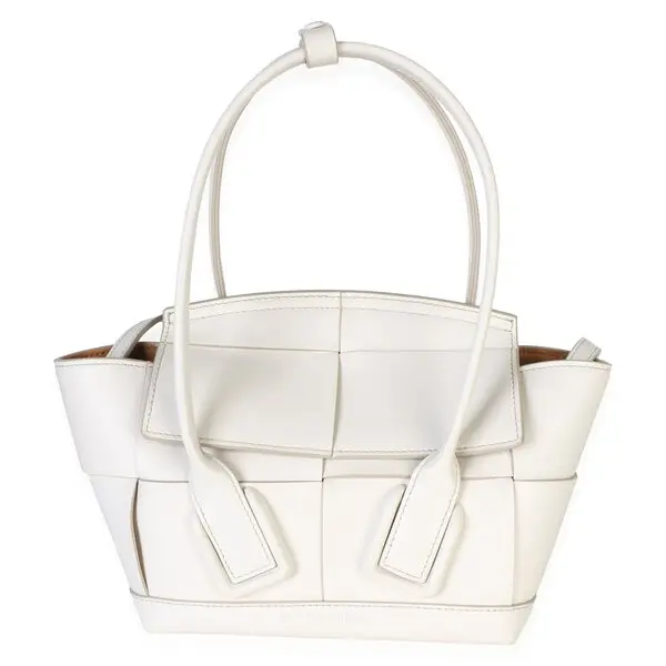 Bottega Veneta Maxi Intrecciato Leather Shoulder Bag - White