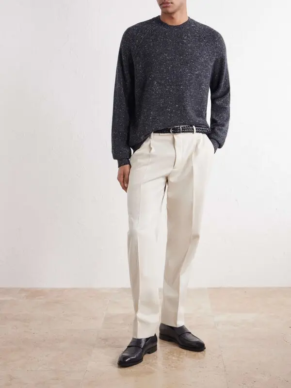 Zegna Straight-leg Cotton And Wool-blend Twill Trousers