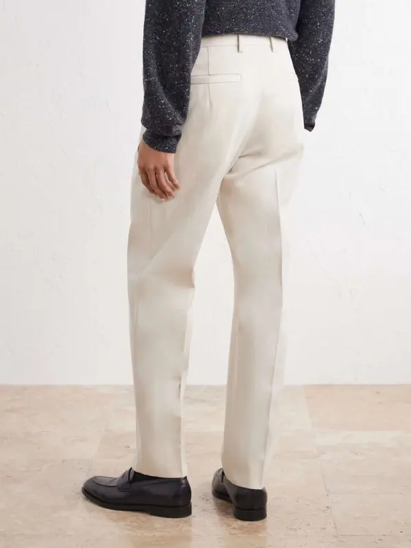 Zegna Straight-leg Cotton And Wool-blend Twill Trousers