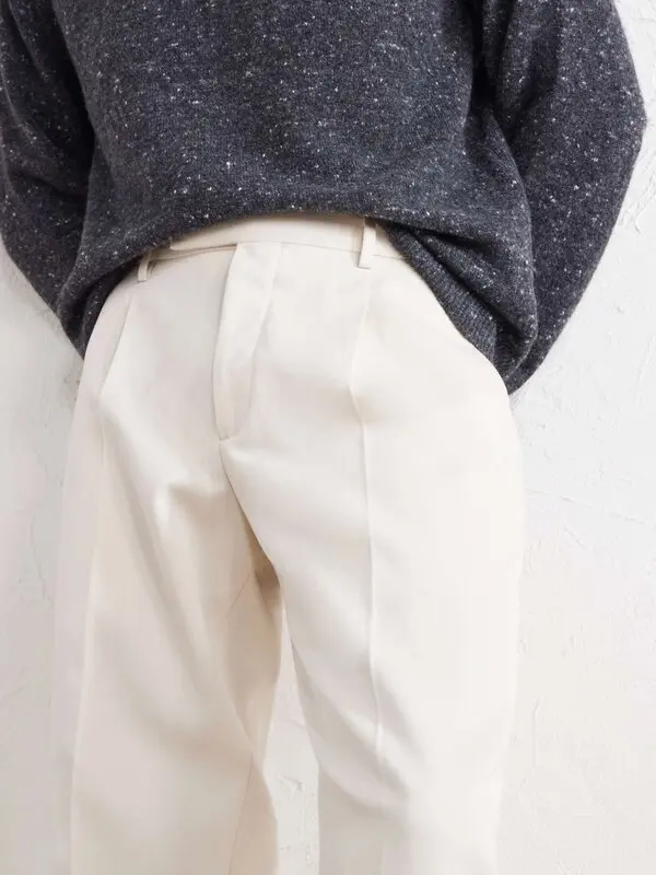 Zegna Straight-leg Cotton And Wool-blend Twill Trousers
