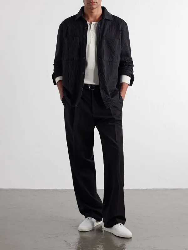 Mr P. Pinstriped Cotton-blend Jersey Shirt