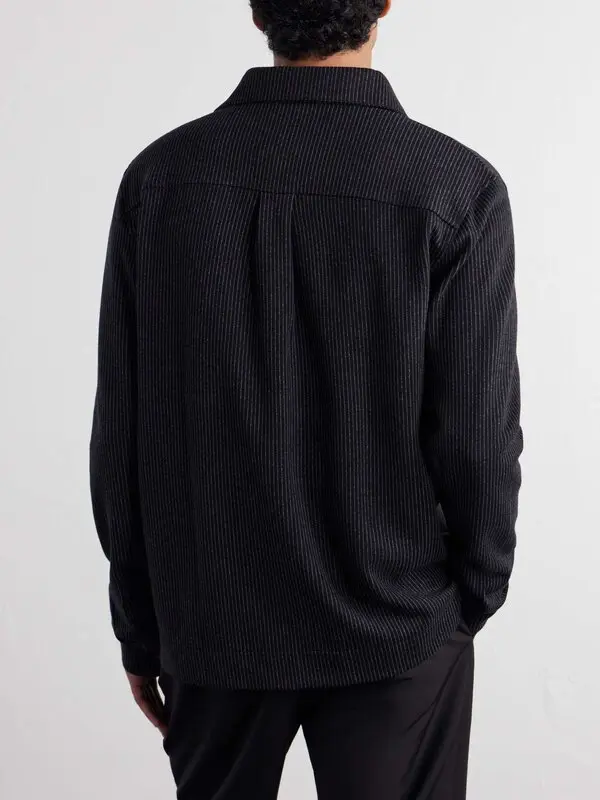 Mr P. Pinstriped Cotton-blend Jersey Shirt