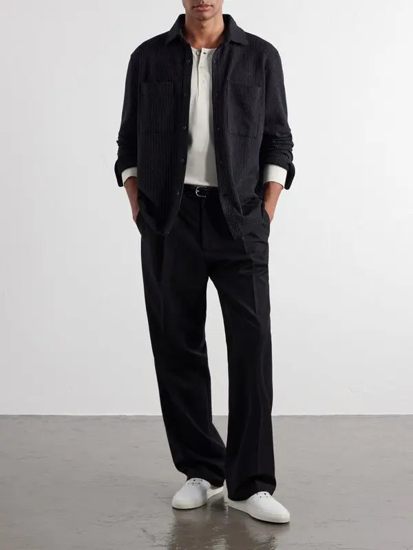 Mr P. Pinstriped Cotton-blend Jersey Shirt