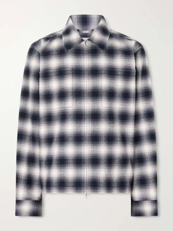 CORRIDOR Zoclao Checked Zip-up Cotton Jacket - Black