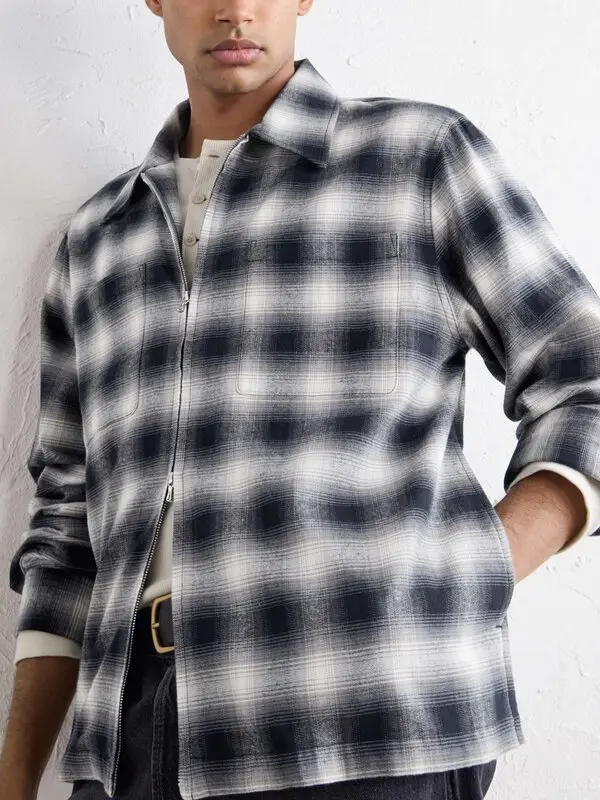 CORRIDOR Zoclao Checked Zip-up Cotton Jacket