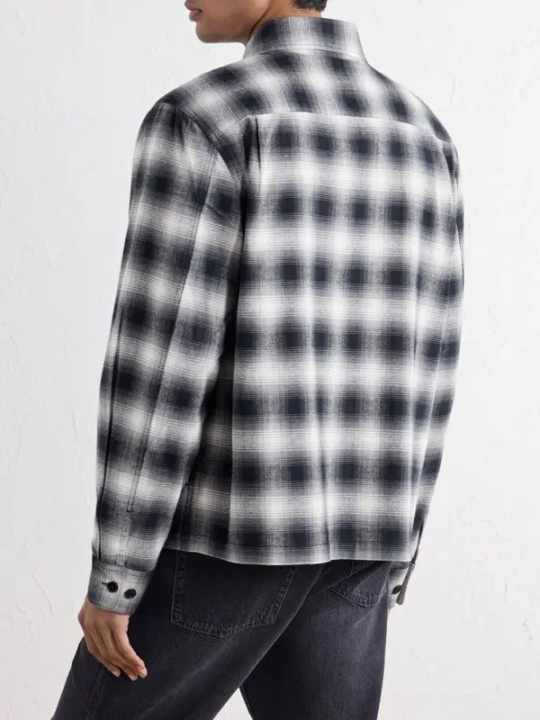 CORRIDOR Checked Zip-up Cotton Jacket - Black