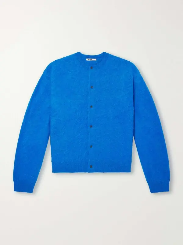 Auralee Garment-dyed Alpaca Cardigan