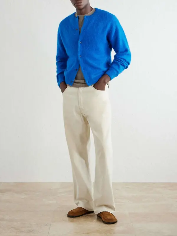 Auralee Garment-dyed Alpaca Cardigan