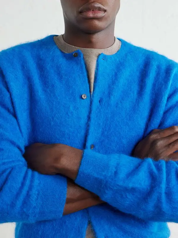 Auralee Garment-dyed Alpaca Cardigan