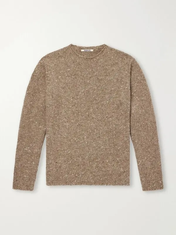 Auralee Super 100's Wool Sweater - Brown