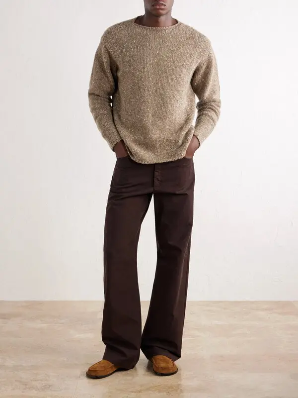 Auralee Super 100's Wool Sweater - Brown